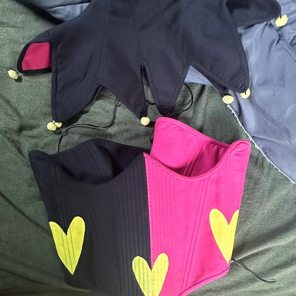 Buffoon Costume, Collar and Corset Medieval Cosplay, Baroque Jester ...