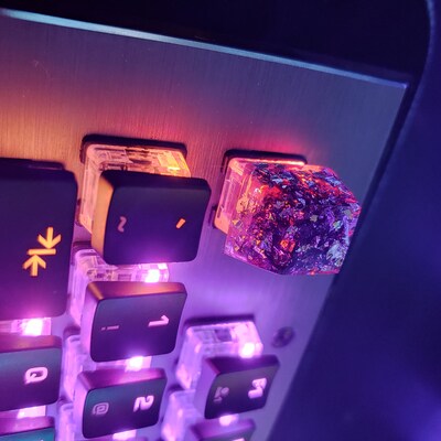 Handmade Resin Backlit Keycap Silver Foil R4 OEM Jewel Style Keycaps ...