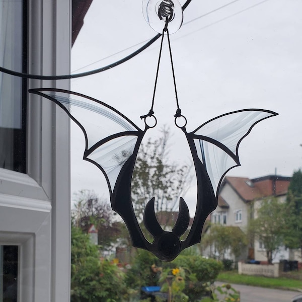 Halloween Bat Stained Glass Window Hangings Horror Decor Halloween Gift ...