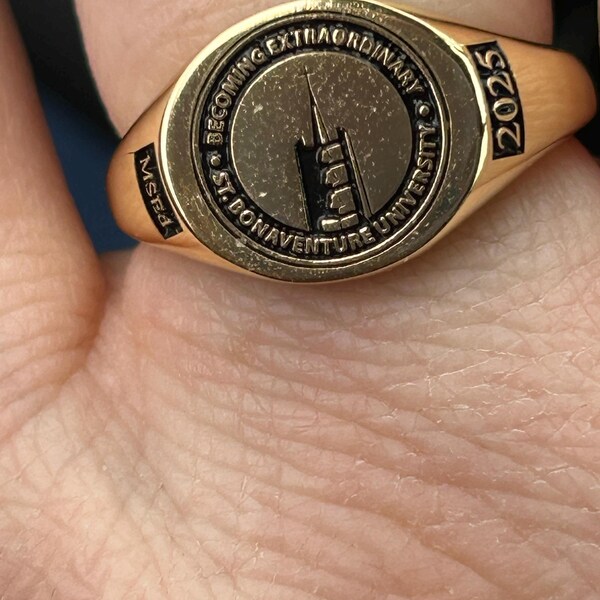 Custom Signet Ring College Emblem Signet Ring -personalized Ring Class ...