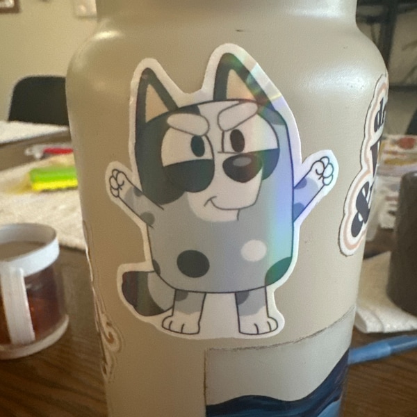 Bluey Sticker Set/ Plain and Vinyl Options/ Hand Drawn Designs/ Bluey ...