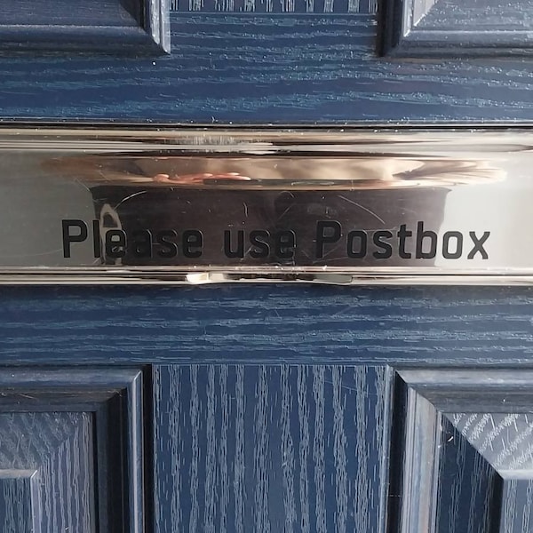 Personalised Letterbox Sign Decal Label for Greeting or Instruction and ...