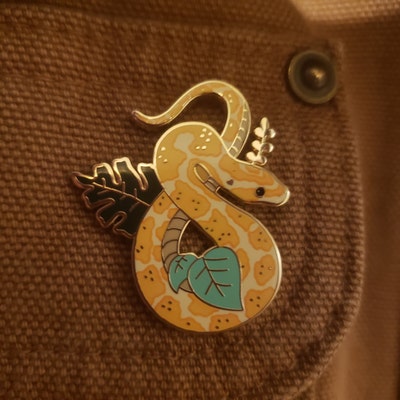 Yellow Corn Snake Enamel Pin, Yellow Snake, Snake Pin, Yellow Snake ...