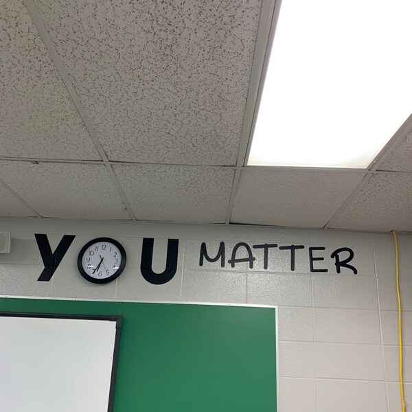 You Matter Using Classroom Clock Vinyl Wall Decal School Elementary ...