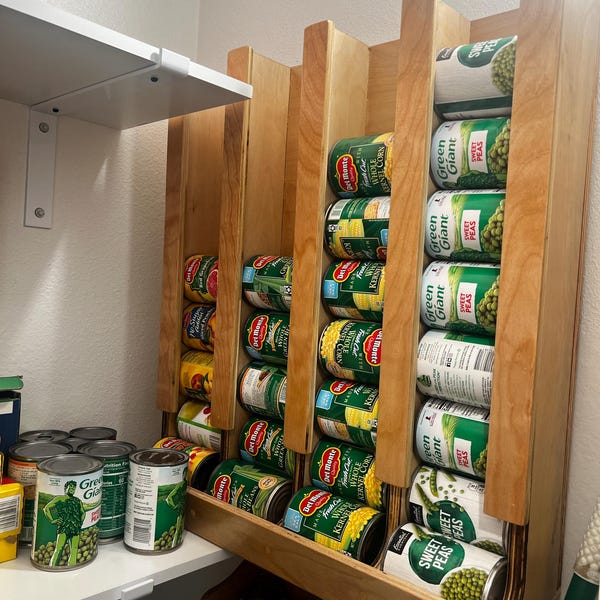 4 Row 36 Can Food Wall Storage Rack - Etsy