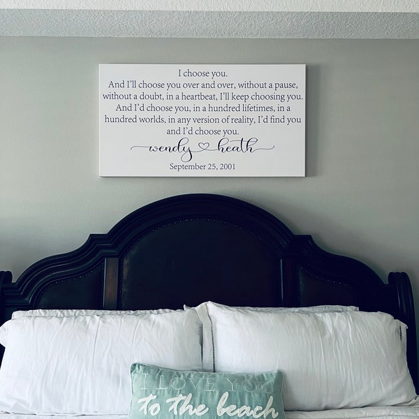 I Choose You Sign I'll Keep Choosing You Personalized Name Date Sign ...