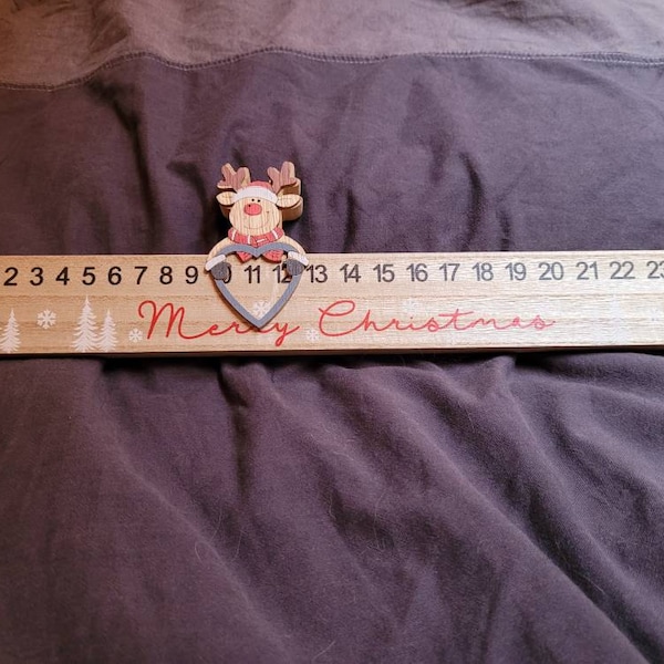 Advent Countdown to Christmas, Wooden Reindeer, Advent Calendar ...