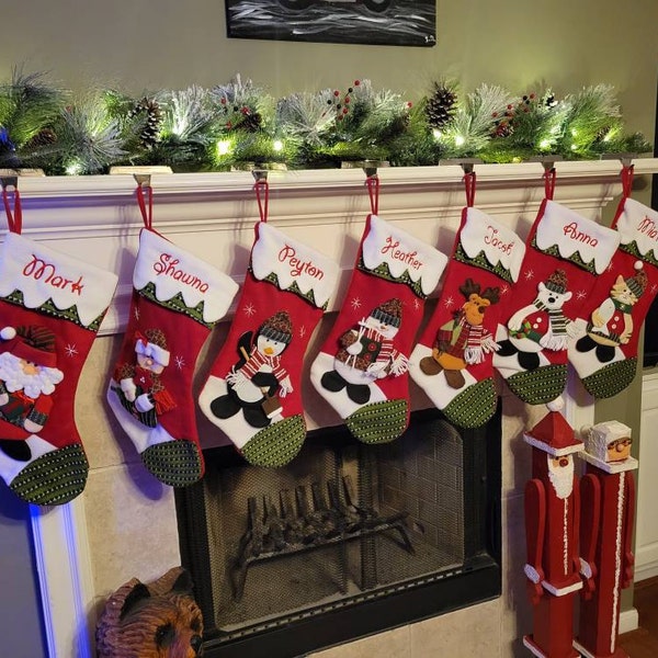 Personalized Snow Cap Christmas Stockings - 3-D Plush Character ...