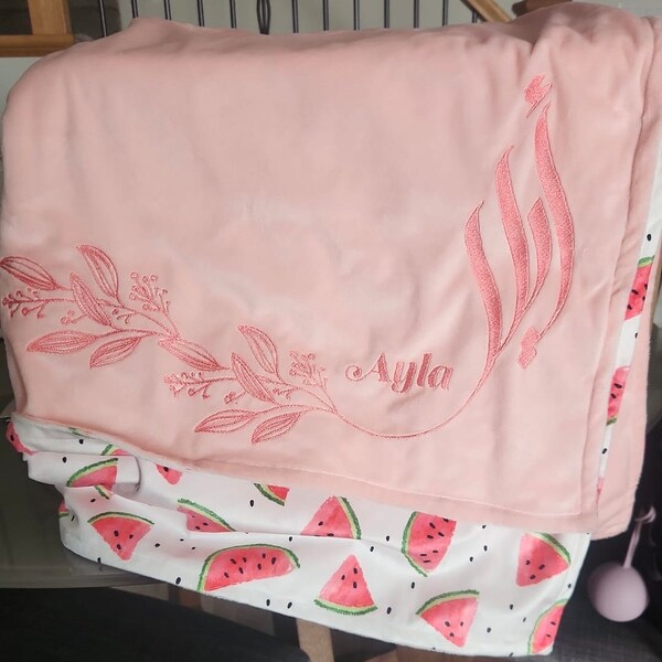 Personalized Baby Blanket, Floral Blanket for Girl, Floral Minky ...