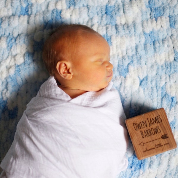 Custom Baby Block Newborn Gift Baby Block Letters Birth Stat Nursery ...