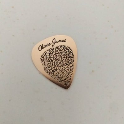 Actual Fingerprint Engraved Guitar Pick Custom Hand Stamped Pick, Baby ...