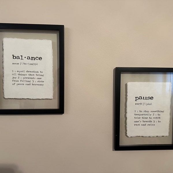 Pause Definition Print in Typewriter Font on 5x7, 8x10, 11x14 Handmade ...