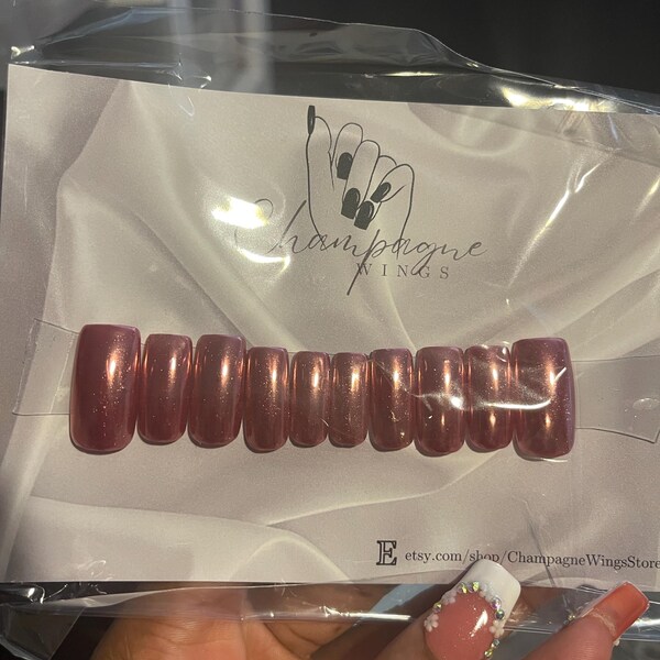 XXXL Square Candy Press on Nails Pink Extra Long Nails Custom Occasion ...