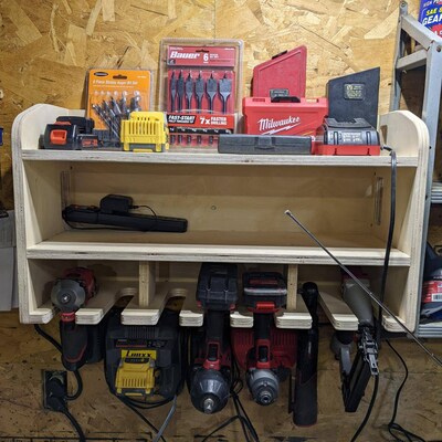 Cordless Drill Storage Battery Charging Station, Wall Mounted Cordless ...