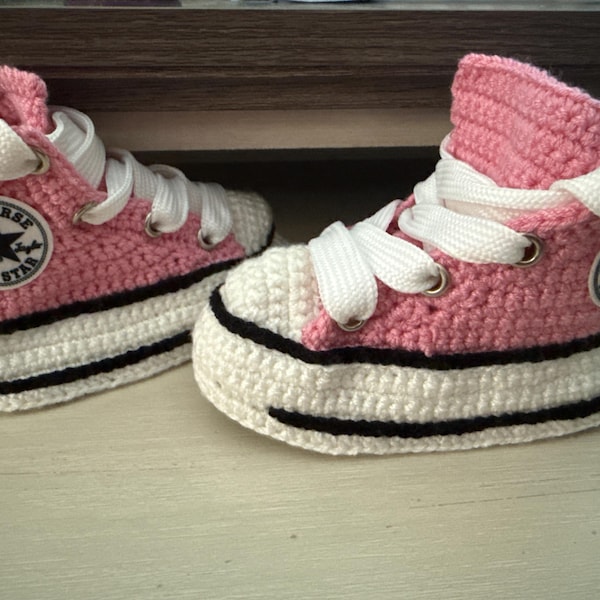 High Top Converse-style Sneaker Slippers, Custom Unisex House Crochet ...