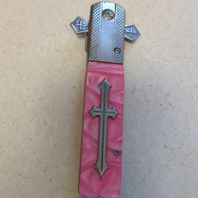 8.75 Dragon Engraved Red Cute Knife Tactical Spring Assisted Folding ...