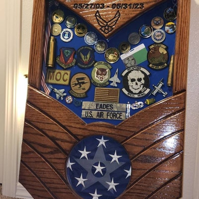 Handcrafted Air Force Ssgt Shadowbox Air Force Tsgt Shadowbox Military ...
