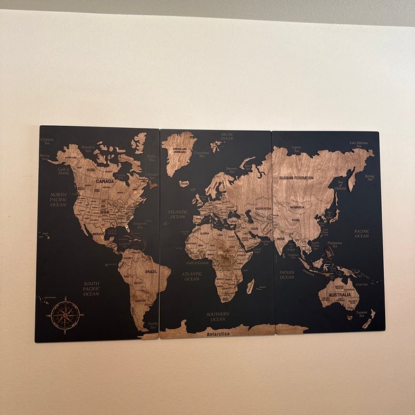 Wooden World Map Wall Art, Push Pin Travel World Map, Large Personalized World Map, Cork World ...