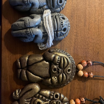 Bagua Line Taino Indigenous Resin Jewelry Guanin Atabey Water Necklace ...