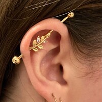 Marquise and Round CZ Butterfly Industrial/scaffold Bar - Etsy UK