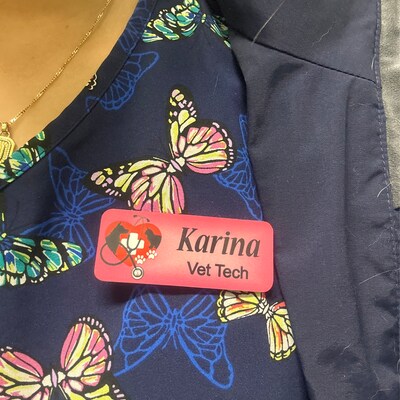 Vet Tech Name Tag, Magnetic Name Badge, Personalized Custom ID Tag for ...