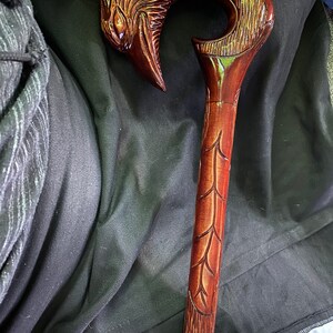Wooden Hiking Staff Wizard Staff Handmade Mage Staff Carved - Etsy