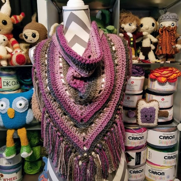 Chilly Cider Cowl PATTERN With Pictures, Step by Step, Boho, Tassels ...