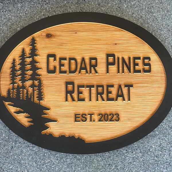 Estate Sign Custom Carved Rustic Outdoor Exterior Wood Address Family ...