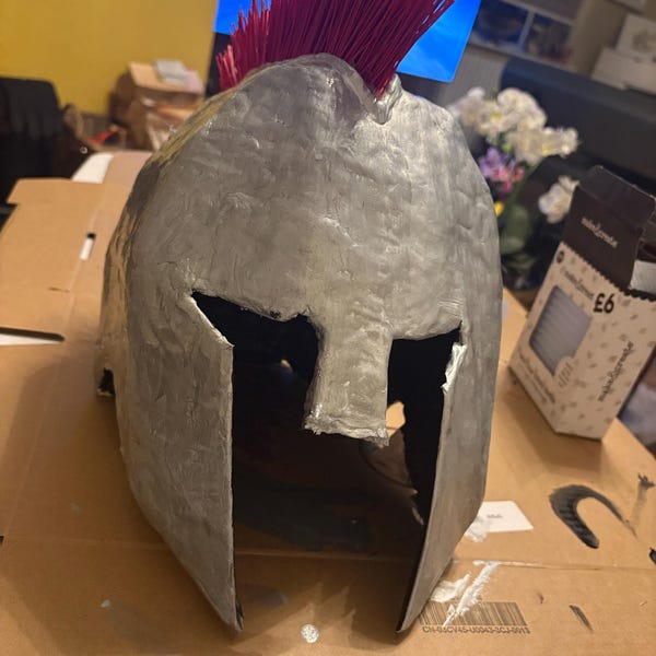 Greek Helmet Base Cardboard Template - Spartan or Troy DIY Armor ...