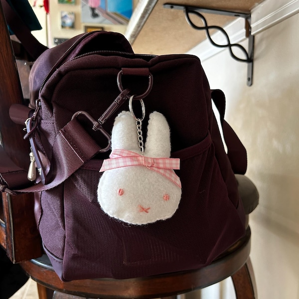 Kawaii Bunny Plush Keychain: Handmade Pastel Bag Charm - Etsy
