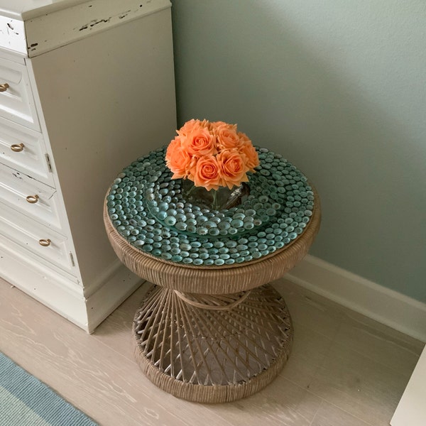 13” Cowrie Shell Jute Mirror, Jute Mirror, Jute Boho Accent Mirror ...