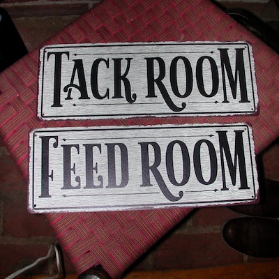 Feed Room Metal Sign Distressed White Rustic Looking - Etsy