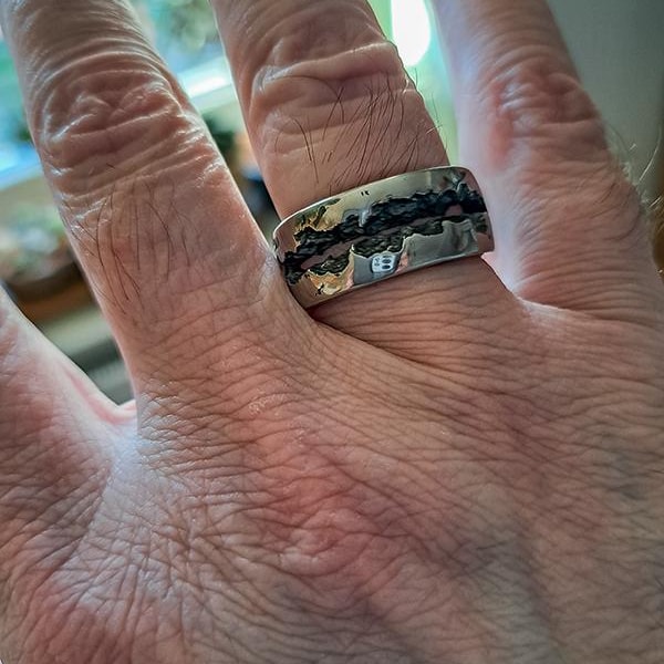 Brutalist Iron and Copper Ring, Hammered Ancient Ring, Wide Hand Forged ...