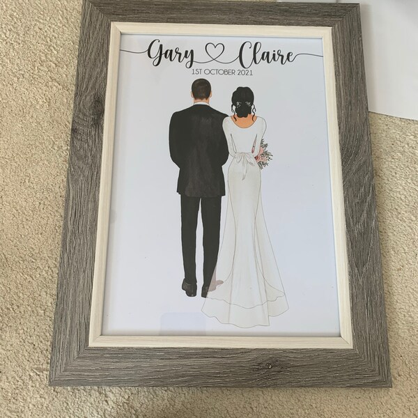 Personalised Wedding Print With Dog, Wedding Print Pets, Wedding Poster ...