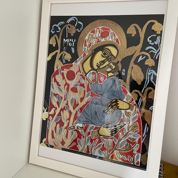 Icon of Saint Guardian Archangel Michael – Modern Religious Art Print ...