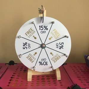 Woodwell 16 Inch White Tabletop Raffle Spinning Prize Wheel | Etsy