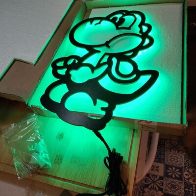 Luigi Led Sign Wall Art Decor Glow in the Dark Wall Art Kids Room Decor ...