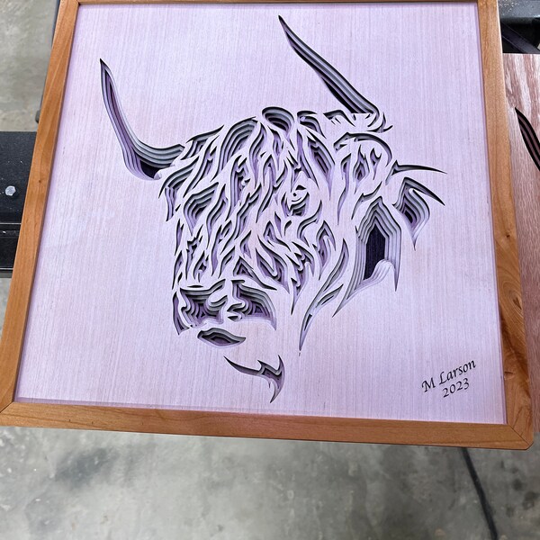 Multilayer Bison Laser Cut File, Bison Dxf File, SVG Ai EPS Dxf Laser ...