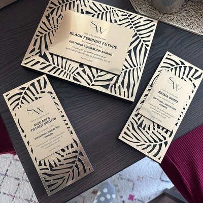 Modern Laser Cut Steel Trophy, Corporate Award, Unique Metal Prize for ...