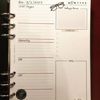 Undated Daily Planner Inserts A5 Day per Page Diary Refill A5 Undated ...