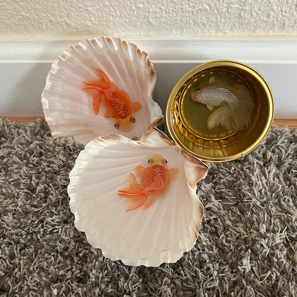 3D Koi Fish Goldfish Resin Hand Painting Unique Gift for Fish Lovers ...