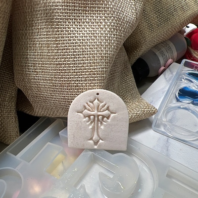 Cross Crucifix Texture Stamp for Earring Pendant Embossing on Polymer ...