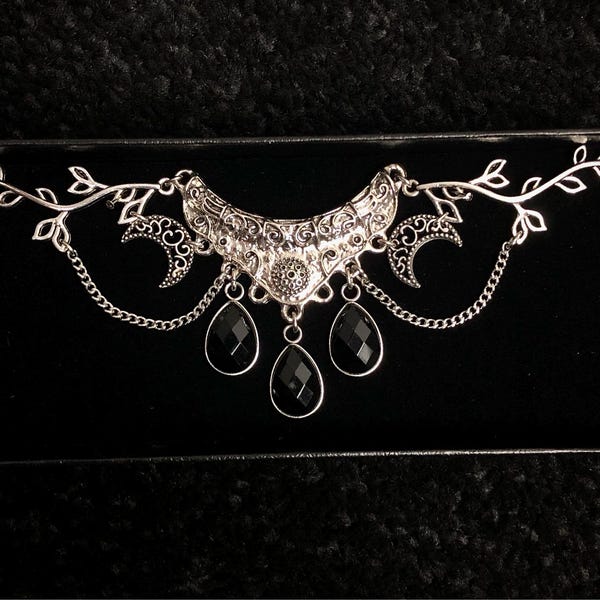 Vampire Ball Gothic Wedding Elven Headpiece Forhead Jewelry Tiara ...
