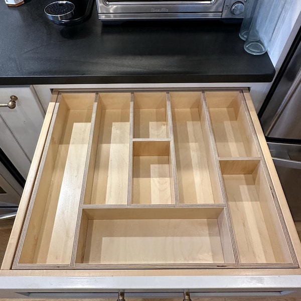 Custom Kitchen Drawer Organizer for Utensils - Organizer for Silverware ...