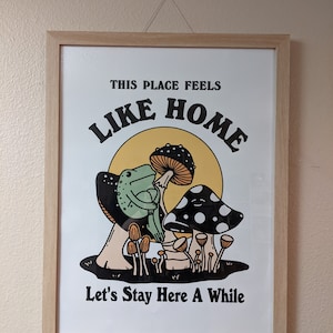 Retro Frog Coffee Print, Vintage Positivity Quote Illustration ...