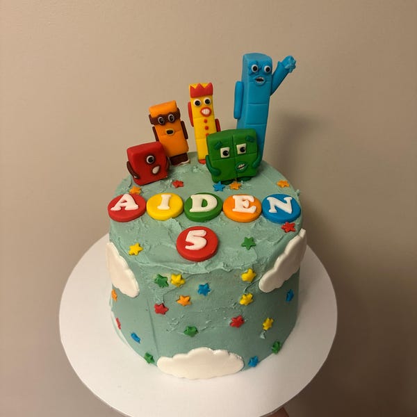 Handmade Edible Number Blocks Numberblocks Cake Topper Decoration ...