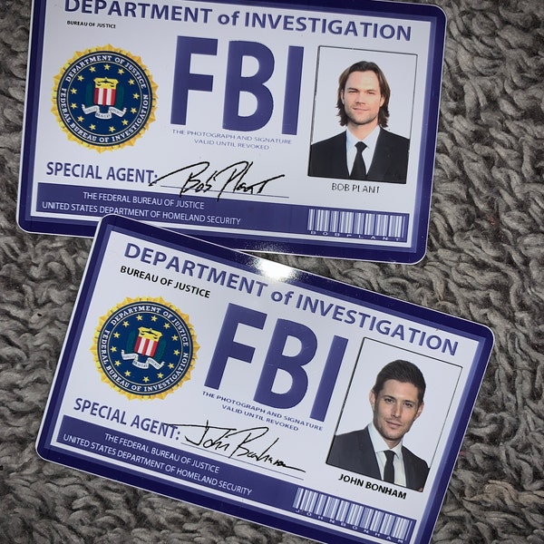 Supernatural (2 Pack) Prop FBI Badges With Sam and Dean Winchester - Etsy