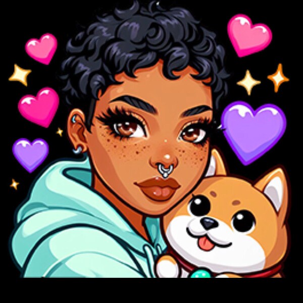 Twitch Emotes | 13 Emote Pack | Light Brown Hair | Brown Eyes ...