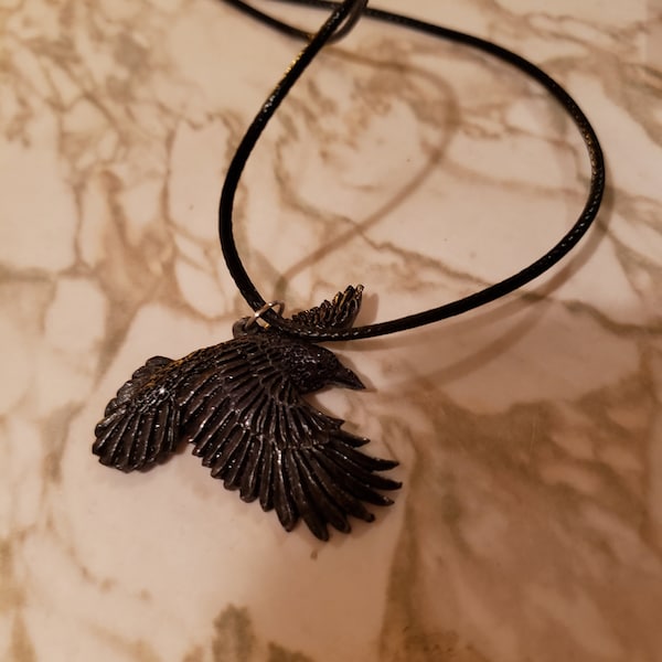 Raven.......new Design Hand Carved in Fine Blacken Pewter..... - Etsy