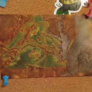 Washington World of Warcraft Style Map - Etsy